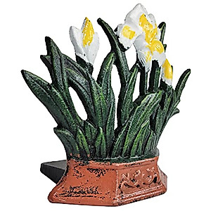 Lulu Decor, Cast Iron Flower Bouquet Decorative Door Stopper 2 lbs 12 oz