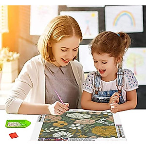 VeGuude Diamond Painting Kits for Adults Kids and Beginners,5D Green Leaves and Flowers DIY Diamond Dots Painting Art with Round Full Drill Diamond for Home Wall Decor and Gift(12x12inch/30x30cm)