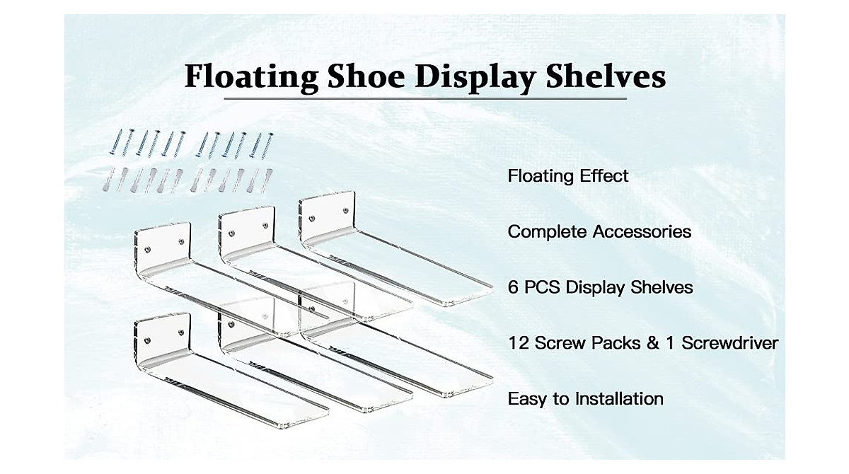 Acrylic Floating Shoe Display Shelves - Stylish & Functional