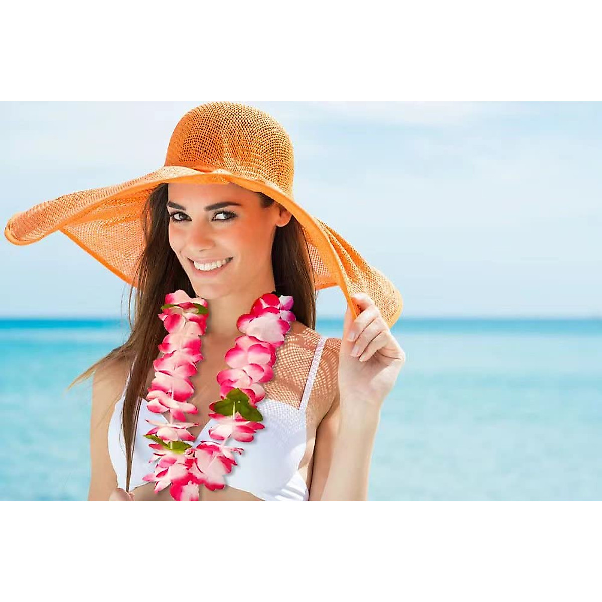 12PCS Hawaiian Leis Luau Party Decorations Tropical Party Favors Lei Hawaiian Flower Lei Perfect for Hawaiian Luaus Party Birthday Party Favors.