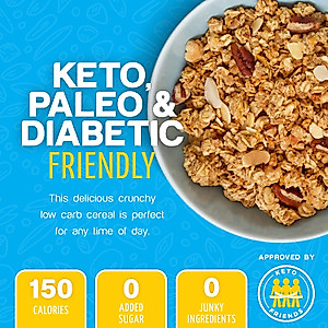 Keto Granola Low Carb - Original Flavor - Keto Cereal Low Carb Cereal - Zero Added Sugar, 3G Net Carbs - Healthy Breakfast Low Carb Keto Nut Granola for Yogurt or Topping - Gluten Free, Vegan & Kosher (Original, 3 Pack)