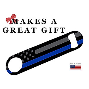 Thin Blue Line Police Officer Subdued Speed Bottle Opener Heavy Duty Gift Law Enforcement Blue Lives Matter Flag