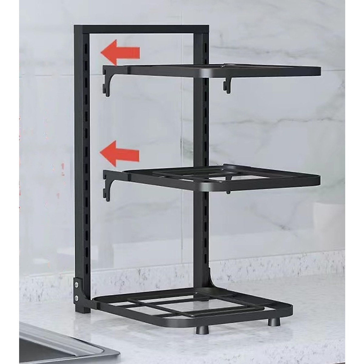 Pot and Pan Organizer for under Cabinet Baking Pan Organizer Rack Pot Rack Pot Organizer Pot and Pan Rack Pan Storage Pot Lid Pan Holder under Sink For Kitchen Organization (3 Tier)