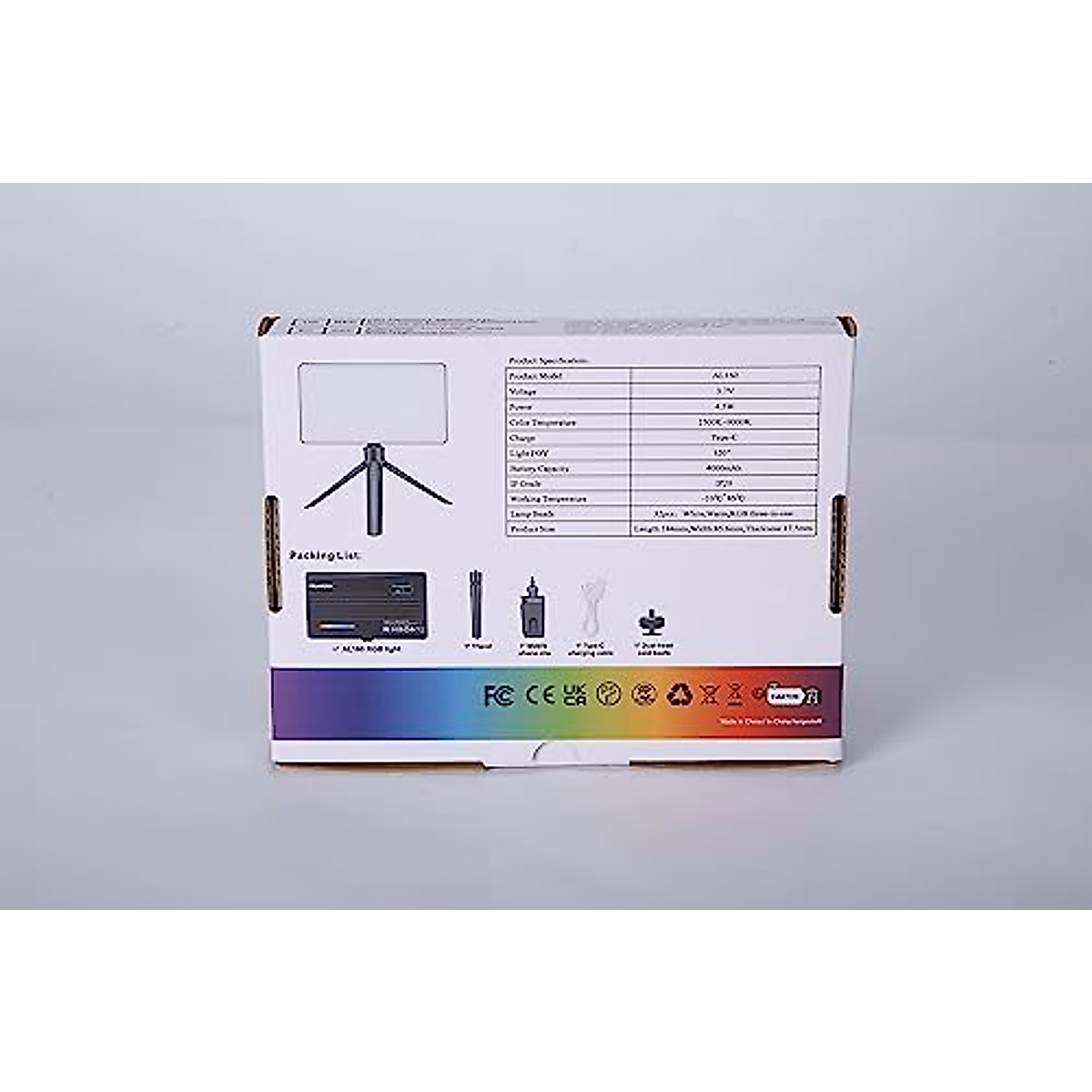 FRANDEK Portable Light for Photography, 4000mAh Rechargeable RGB On-Camera Video Lights 360°Full Color, LED Soft Video Conference Lighting Dimmable 2500K-9000K, Selfie Lighting for Live Streaming