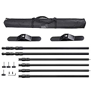 WinSpin 8' Banner Stand Step and Repeat Display Backdrop Banner Stand Adjustable Telescopic for Parties Trade Show Wall Exhibitor Photo Booth Background with Carrying Bag