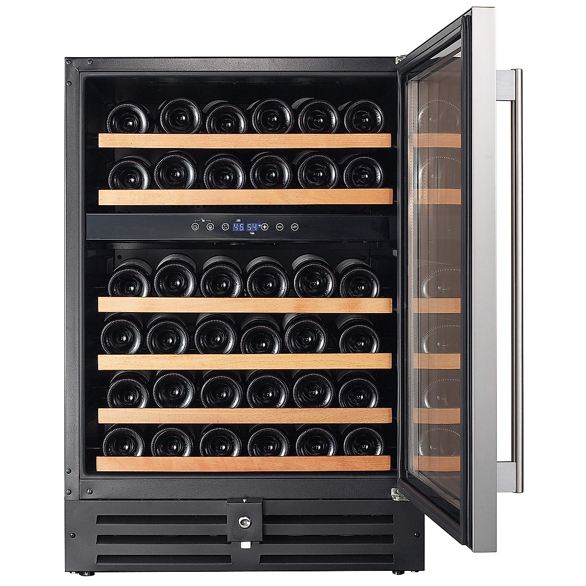 Smith & Hanks RW145DR 46 Bottle Dual Zone Under Counter Wine Refrigerator, 24 Inch Width, Built-In or Free Standing