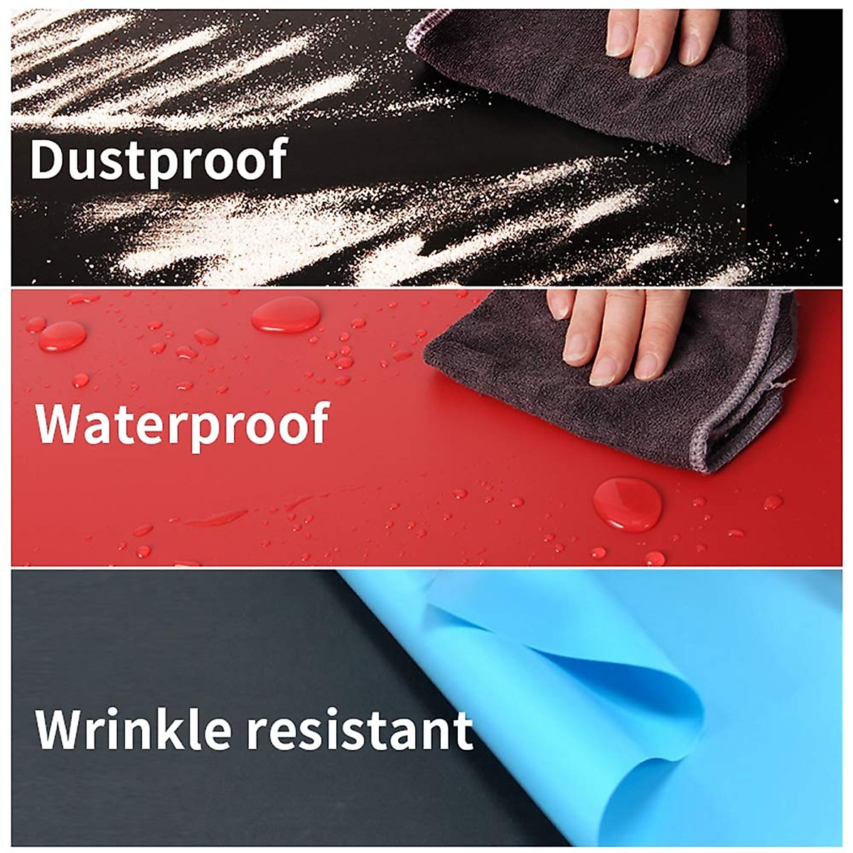 Meking 20x39 Inch PVC Backdrop, 2-Pack Waterproof Matte Photography Background for Flat Lay Food & Cosmetic Small Product Photo Studio Shooting (White+Black)