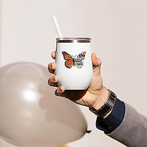 Philippians 413 Butterfly Christ Bible Verse Gift Idea 12oz Wine Tumbler Cup