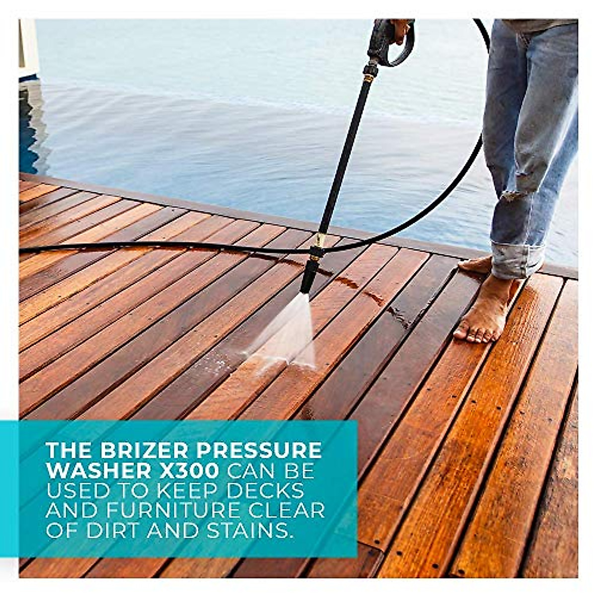 BRIZER X100 - Compact Electric Pressure Washer 1600 PSI/1.6 GPM Power Washer with Spray Gun- 25ft High Pressure Hose and Reel – Light Weight and Portable