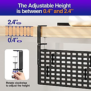 Under Desk Cable Management No Drill, Xpatee 16'' Desk Cable Management, Cable Management with Clamp for Desk Wire Management, Computer Cable Rack for Office, Home - No Damage to Desk, Black