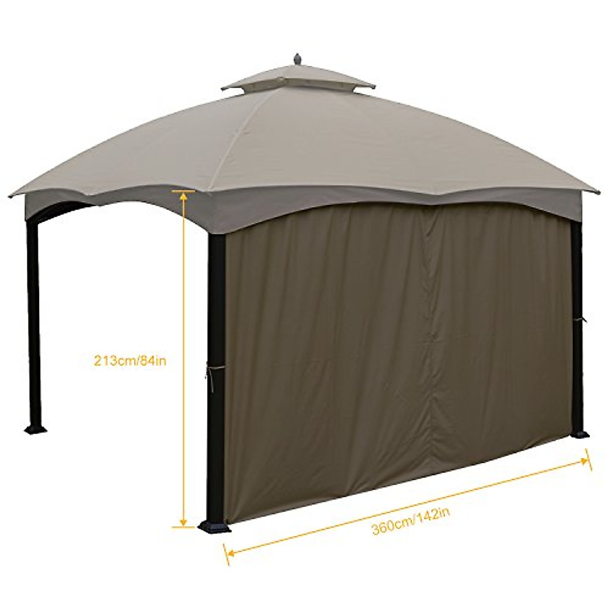 ABCCANOPY Gazebo Replacement Curtain 10'x12' - Universal Privacy Side Wall for Outdoor Gazebo, 1 Panel Only (Brown)