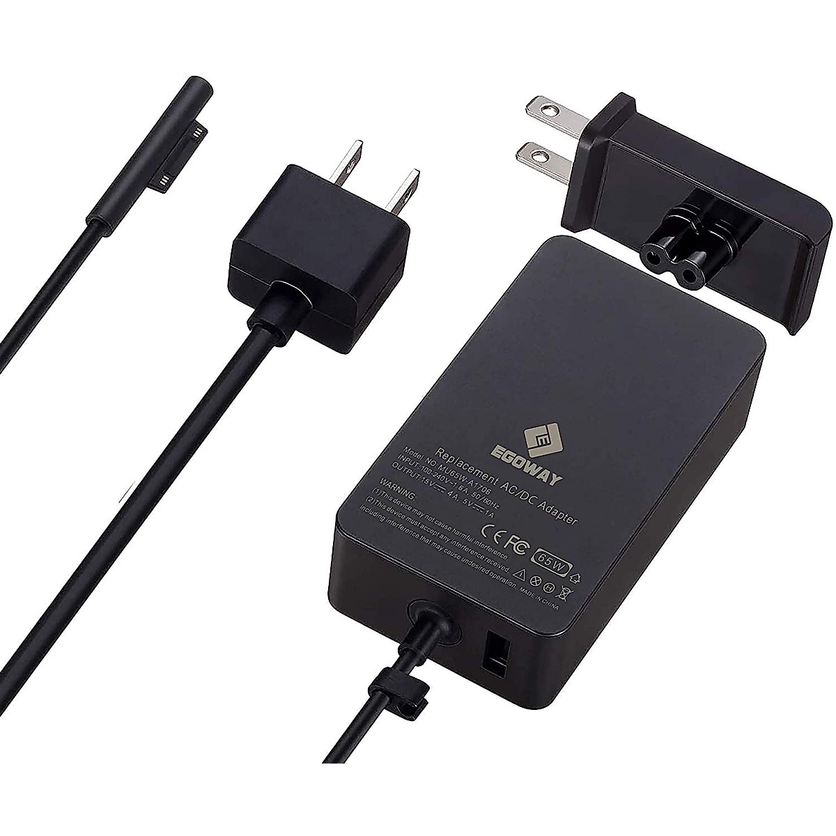Microsoft Surface Charger 65W 15V 4A AC Power Supply Compatible with Surface Pro X 8 7 6 5 4 3/ Surface Laptop 4 3 2 1 / Surface Book 2/3 13.5“ Surface Pro Charger with Wall Plug and 6ft Power Cord