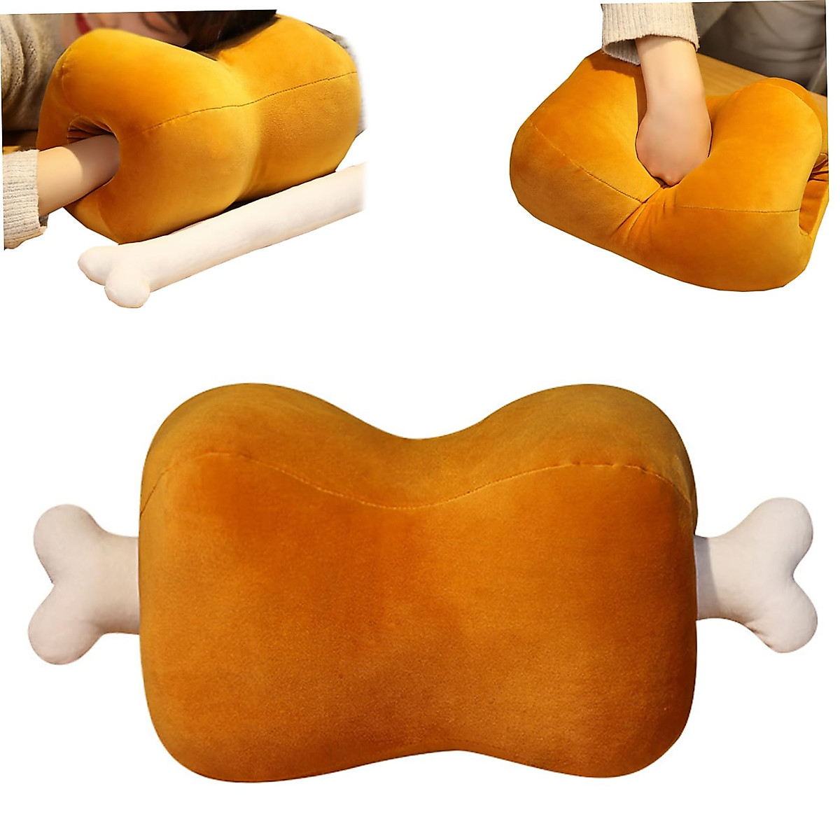 Weduspaty One Piece Plush Bone Pillow with Arm Hole Funny Meat Bone Desk Nap Pillow Stuffed Soft Throw Pillow Doll Separable Plush Pillow Doll Gift for Sleeping, Cuddle Pillow