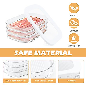 Deli Meat Container for Fridge,Airtight Bacon Lunch Meat Container for Refrigerator, 18.6oz Meal Prep Containers with 50pcs Baking Paper,Stackable Food Storage Boxes with Lid