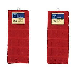 Hand Towel Set 2 Pack Decorate Your Kitchen Décor – Home Décor -Bath Towels Kitchen Linens (Red)