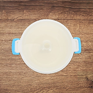 UPKOCH Microwave Vegetable Steamer Microwave Rice Cooker Plastic Microwave Cookware Steamer Round Microwave Food Container for Rice Chicken Pasta Vegetables 18X18X15CM Micro Rice Cooker