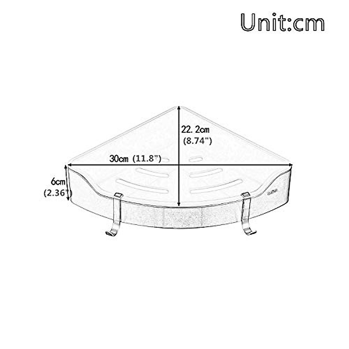 Corner Shower Caddy, Wall-Mounted Bathroom Corner Shelf with 2 Hook, Polished Chrome