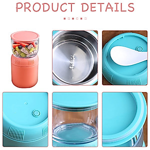 Yogurt Container with Lid and Spoon 2-Tier Cereal Cup,430 ml + 330 ml Cereal Cup Portable Leak-Proof Insulated Food Container Overnight Oats Containers Cereal Milk Cold Hot Food for Kids Adults