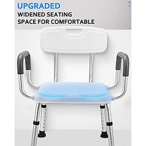 Sangohe Shower Chair for Inside Shower - Heavy Duty Shower Seat with Armrest and Back - Shower Chair for Elderly Adults - Shower Seats for Elderly - Shower Chair for Bathtub, 796B
