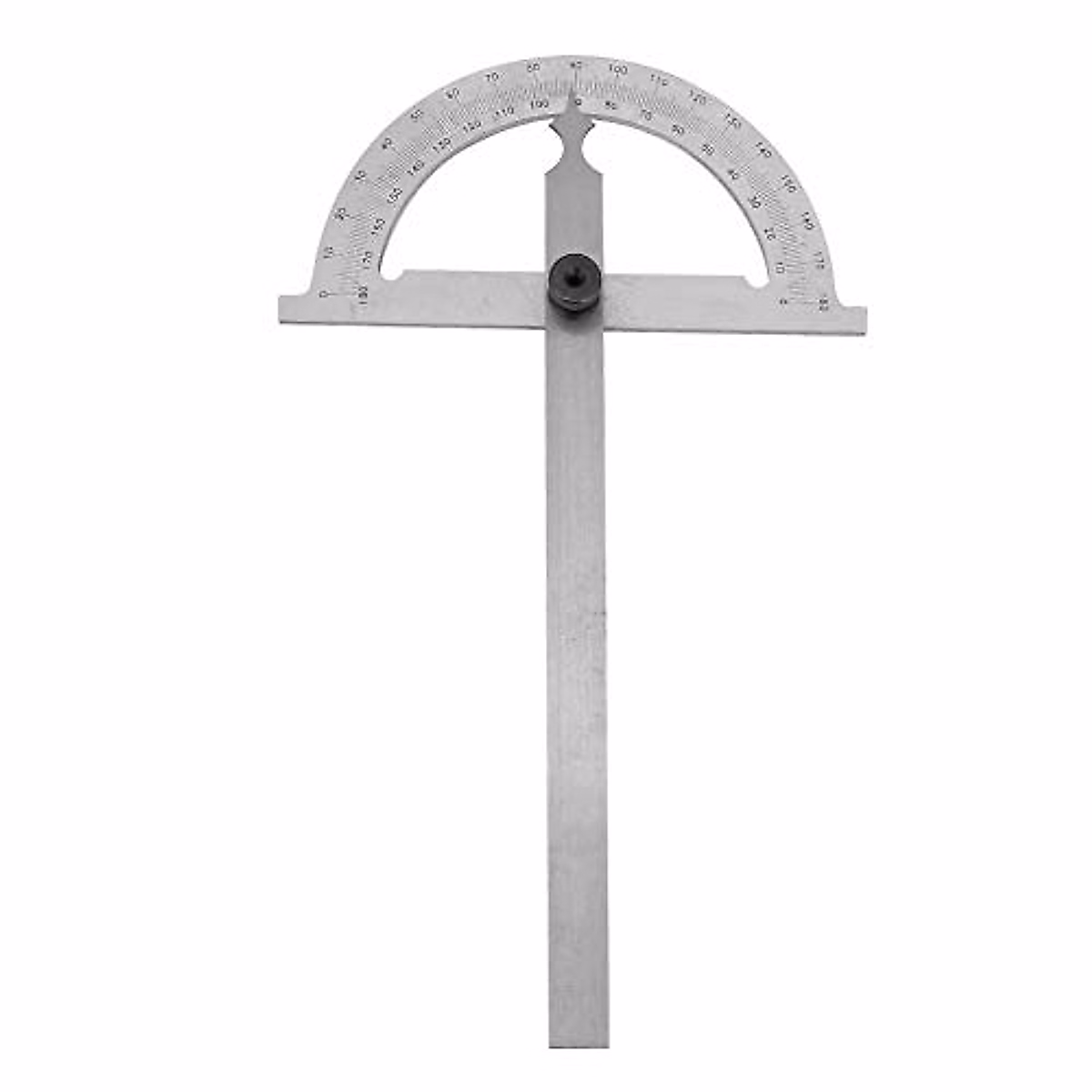 180 Degree Protractor, 80 * 120mm Carbon Stainless Steel Chrome Plating Protractor Rotary Angle Finder Measuring Ruler Tool for Woodworking