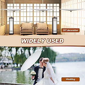 Sanwuta 20 Pcs Paper Umbrella 23.6'' Paper Parasol DIY Decorative Gift Chinese Umbrella for Wedding Christmas Props(White)