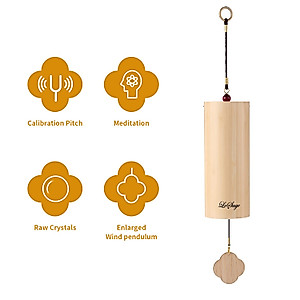 LeSage Chakra Chime Bamboo Meditation Chimes for Outdoors Zen Wind Chime Yoga Deep Sound Healing Wind Chimes Fm Chord Home Decoration