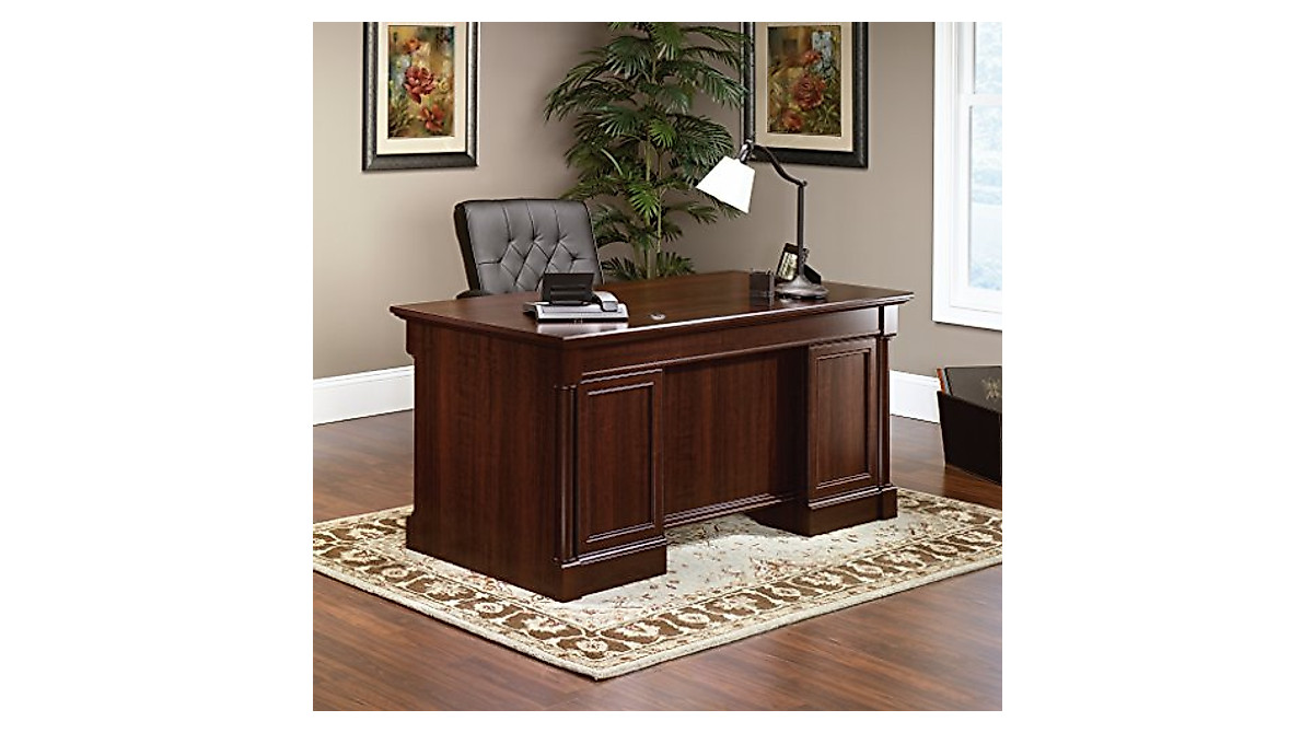Stylish Sauder Palladia Executive Desk in Cherry Finish
