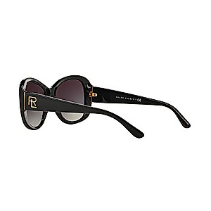 Ralph by Ralph Lauren Women's RL8144 Rectangular Sunglasses, Black/Grey Gradient, 56 mm
