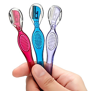 24 Pieces Eyebrow Razor Mini Portable Eyebrow Shaver Multipurpose Face Razors Stainless Steel Makeup Face Care Tools with Precision Cover for Women Men Face Hair Removers