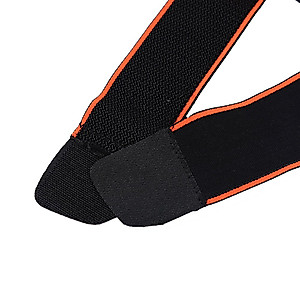 Dofover Knee Compression Sleeve with Pressure Strap 3D Weaving Pressurization Knee Brace Knee Support Professional Protective, Joint Pain Relief, Injury Recovery-Single (M, Black Orange)