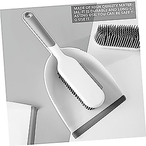 BUTIFULSIC 2 Pcs Set Pp Practical Brush Bed Cleaning Tool Dustpan and Brush White Sweeper Broom