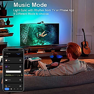 Dosilkc TV LED Backlight with Camera, 1080P WiFi Camera Screen Sync Controller with Phone App, RGBIC LED Lights for TV with Video, Music Rhythm, Scene Mode, 16.4ft Led Strip Lights for 55-70 inch TVs