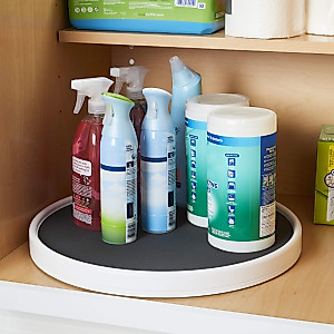 Copco Pro Non-Skid Pantry Cabinet Lazy Susan Turntable, 18-Inch, Charcoal