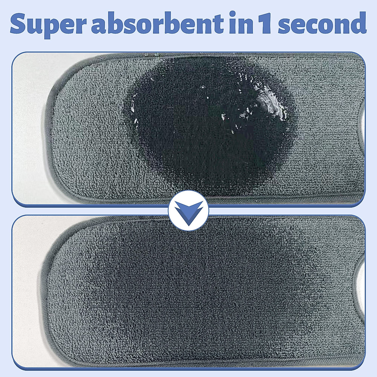 LOPNUR 2 Pack Faucet Mat for Kitchen Sink, 24 inch Long Kitchen Sink Splash Guard Behind Faucet, Thicken Sponge Microfiber Faucet Absorbent Mat, Machine Washable Faucet Splash Catcher, Gray