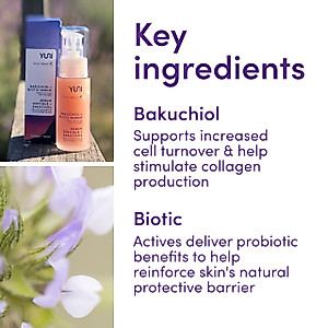 YUNI Beauty Face Serum (1 oz) Bakuchiol Serum + Biotic Natural, Vegan Anti Aging Face Moisturizer for Women, Face Moisturizer for Dry Skin, All Natural Retinol Alternative, Paraben-Free, Cruelty-Free