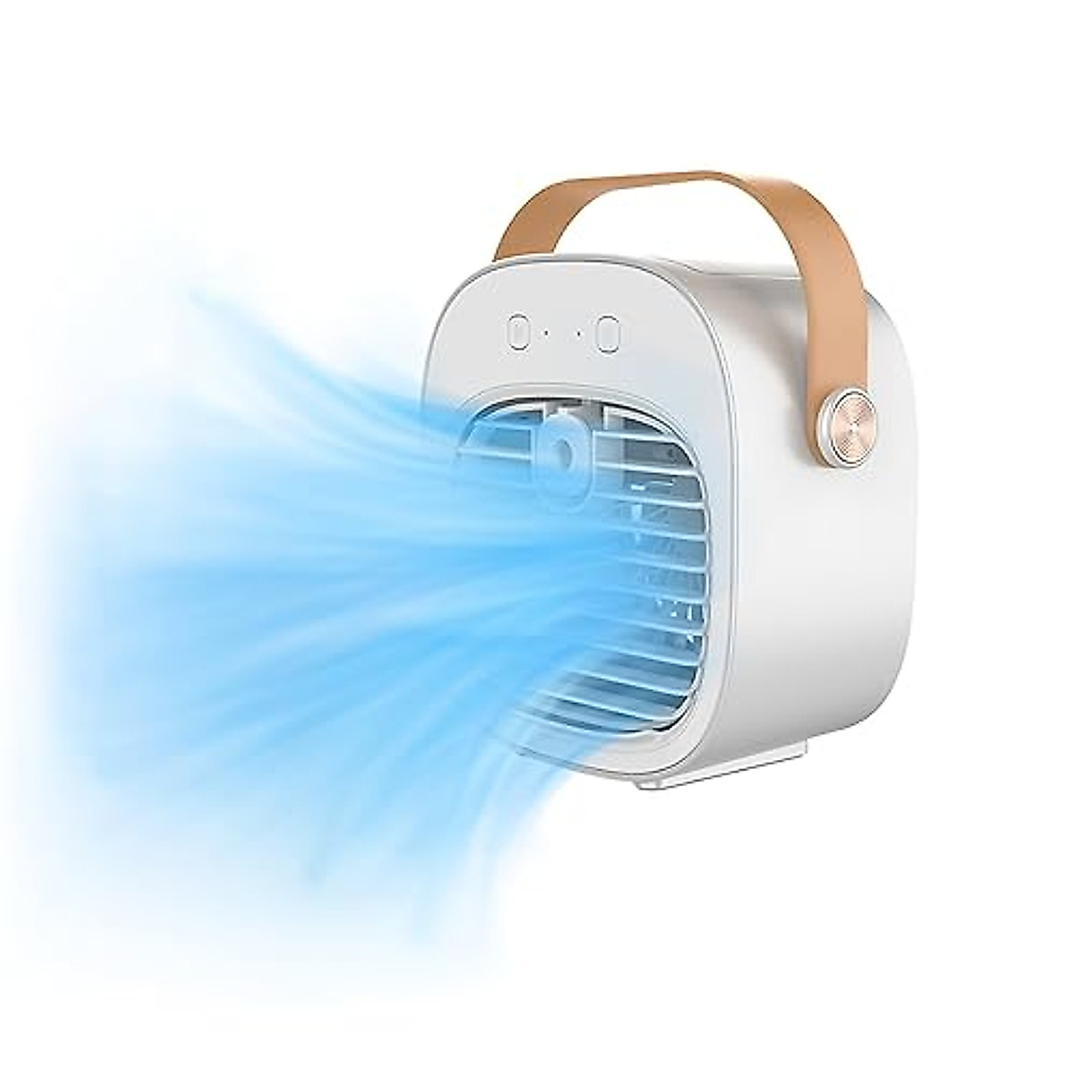 Gootu Portable Air Conditioner，6000mAh Mini Air Conditioner Fan，USB Rechargeable Personal Air Conditioner，3 Speed Quiet Air Cooler for Bedroom，Office，Car，Travel & Indoor & Outdoor Activities.(White)