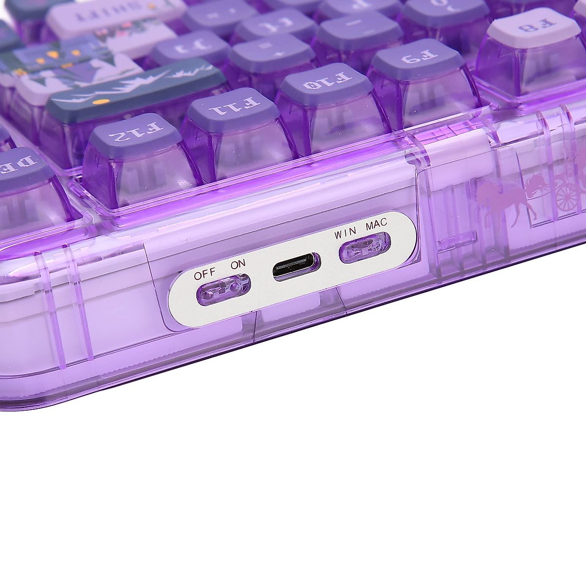 Heayzoki BT Mechanical Keyboard, Wireless RGB Gaming Keyboard, Hot Swappable Triple Modes 2.4G Wired BT Transparent Case Keyboard with 2 Layers Keycaps for Office School