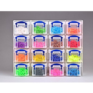 Really Useful Organiser, 16 x 0.14 Litre Storage Boxes in a Clear Plastic Organiser and Clear Boxes