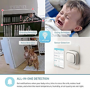 Lollipop Baby Monitor with True Crying Detection (Turquoise) - Smart WiFi Baby Camera - Camera with Video, Audio and Sleep Tracking Bundled with Portable Pacifier Holder, 1 Count (Pack of 1)