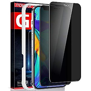 Fotbor for iPhone 12 Pro Privacy Screen Protector, iPhone 12 Privacy Screen Protector [2X Anti-Spy] [Shatterproof] Full Coverage 9H Tempered Glass Screen Protector for Apple iPhone 12 / iPhone 12 Pro 6.1"-2 Pack
