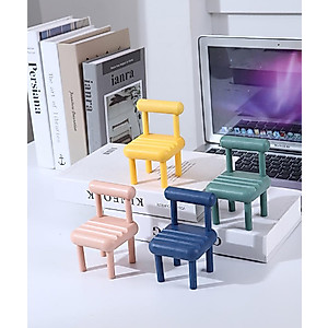 DIY Mini Chair Cell Phone Stand, Candy Color Mobile Phone Holder, Multi-Angle Chair Shape Table Phone Bracket, Compatible with All Mobile Phones, PP Material and Well Made (Pink) -1 Pack