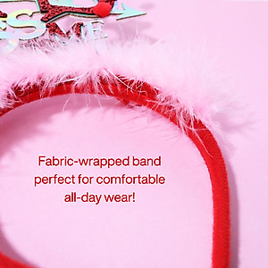 Needzo Kiss Me Valentine's Day Headband, Sparkly Bopper Hair Accessory, Photo Booth Props, One Size