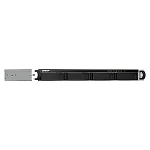QNAP TS-464eU-8G-US 4 Bay High-Speed 1U Short Depth Rackmount NAS with Dual-2.5GbE, Intel Celeron CPU, 8GB DDR4 Memory and 2.5GbE (2.5G/1G/100M) Network Connectivity (Diskless)