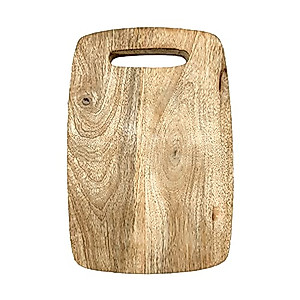 Hashcart® Small Wood Cutting Board with Handle - Decorative Kitchen Chopping Board for Cheese, Bread, Vegetables & Fruits, Butcher Block for Meat