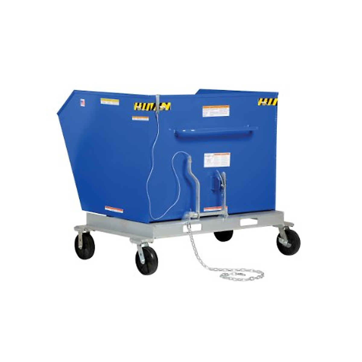 Vestil P-HOP-1.5 Portable Tilt Refuse Hopper, Steel, 2000 lb. Capacity, 49-3/8 x 53-3/8 x 52-7/8 inches (H x W x D)