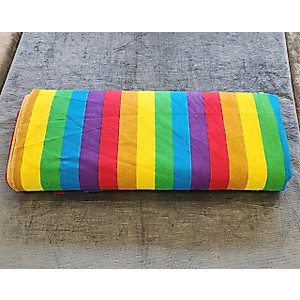 Rainbow Pride Stripe Vertical LGBT Gay Colorful Printed on 100% Cotton 44 Inches Wide Fabric by The Yard - Sewing Quilting Apparel Crafts Decor (1 Yard, Pride Stripe Vertical)