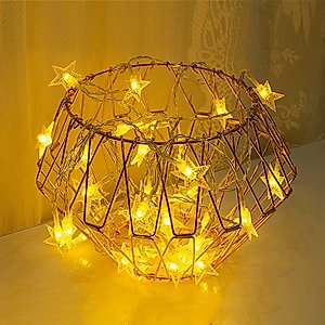 Led Fairy Lights Battery Operated, Mini Battery Powered Copper Wire Starry Fairy Lights for Bedroom, Christmas, Parties, Wedding, Centerpiece, Decoration Warm Light (1 pcs)