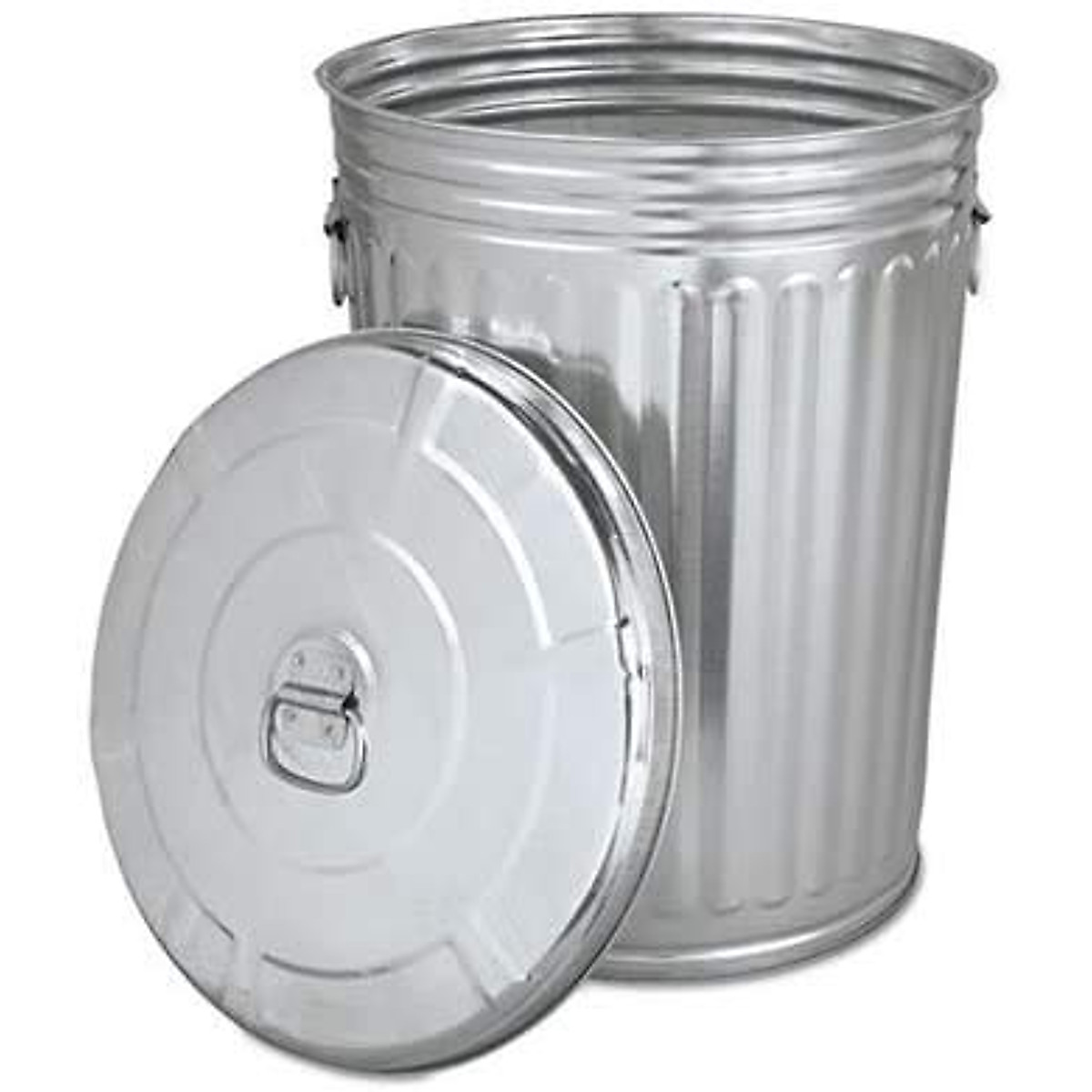 COLIBROX Pre-Galvanized Trash Can with Lid, Round, Steel, 20gal, Gray, Sold as 1 Each