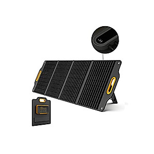 Powerness 120 Watt Portable Solar Panel with Patented LCD Digital Window, Solar Charger for Camping, Outdoor and RV, Compatible with Jackery, BLUETTI, Anker, Goal Zero Portable Power Stations