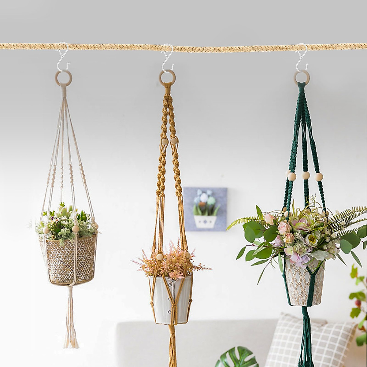 Zienlay 20 PCS S Hooks for Hanging, 3.5 Inch Metal S Hooks Heavy Duty for Hanging Plants, White S Shaped Hook Safety Buckle Kitchen Pot Rack Closet Hooks for Utensils, Pots, Pans,Clothes, Bags